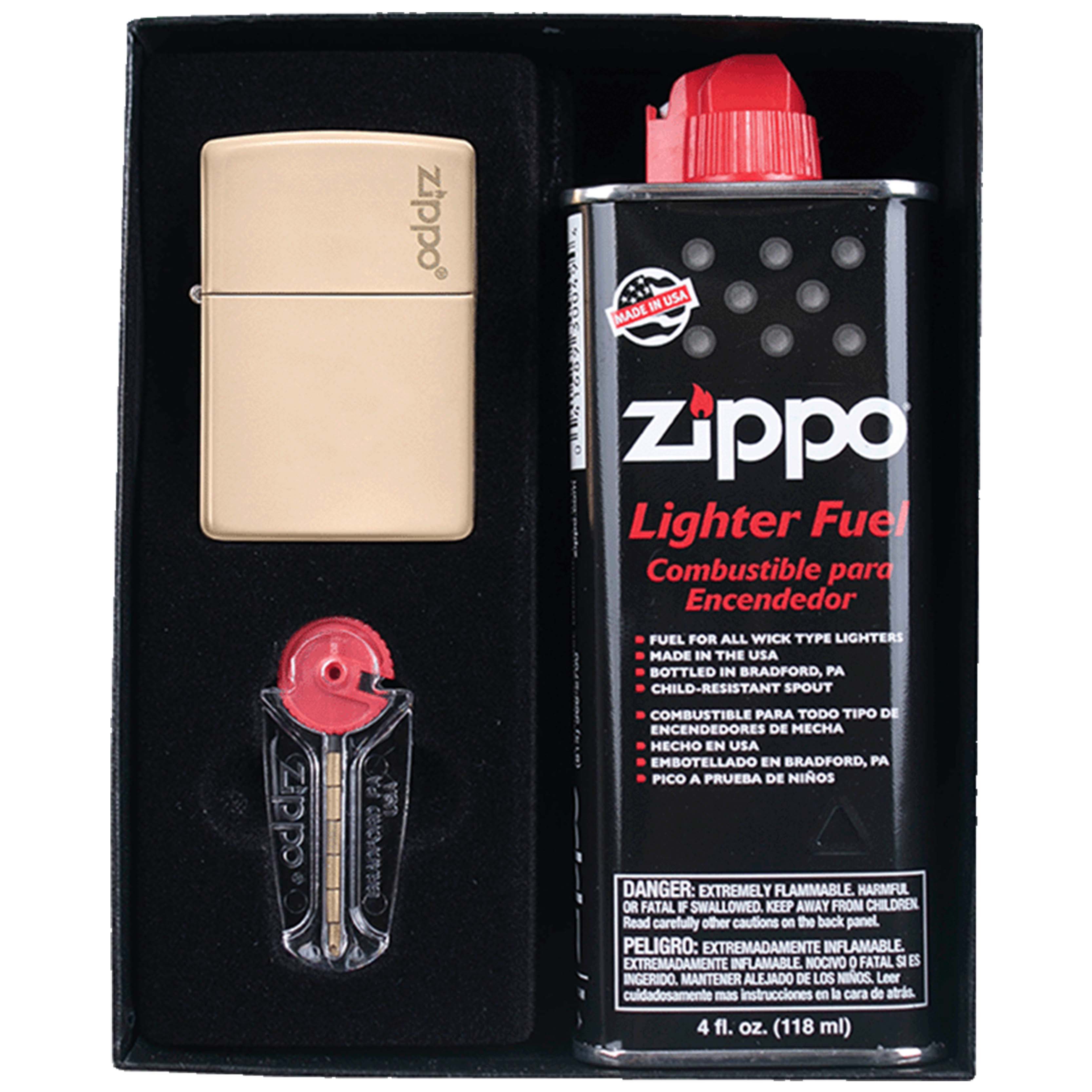 Classic Flat Sand Zippo Logo Gift Kit – Tabasa Import Export LTD SA de CV